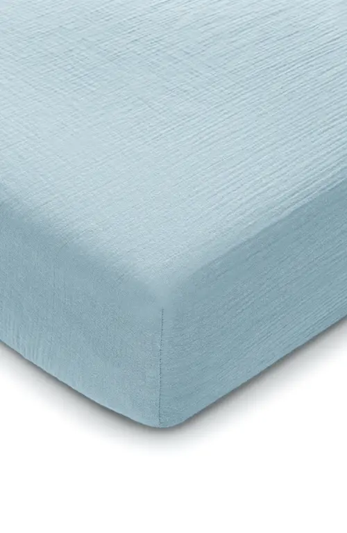 COMFY CUBS Muslin Fitted Crib Sheet - Sky Blue
