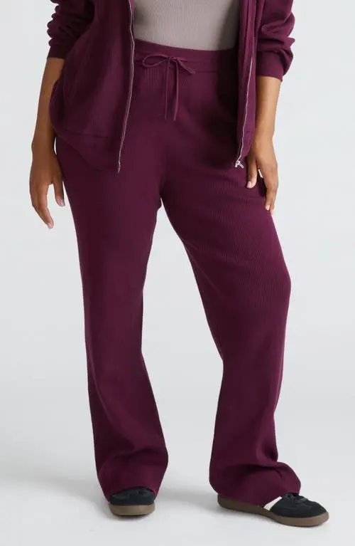 Universal Standard Mola Tie Waist Rib Pants - Acai
