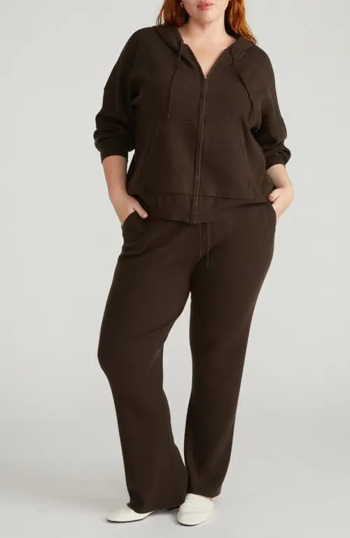 Universal Standard Mola Tie Waist Rib Pants - Chocolate