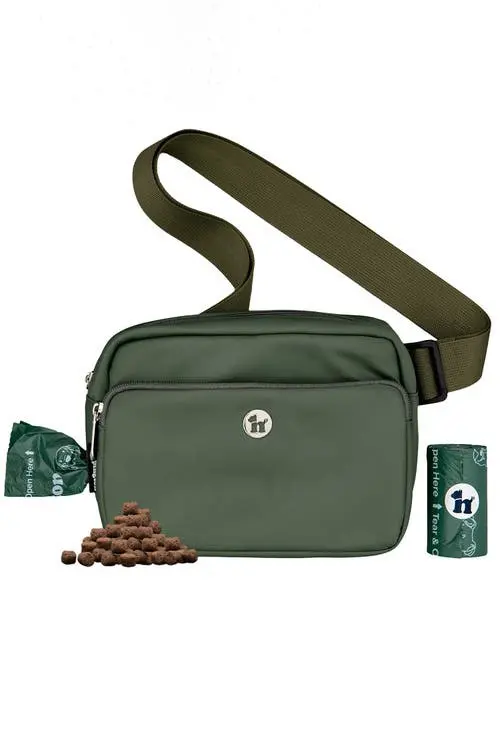 PUPPINGTON 3-in-1 Dog Walking Bag With Poop Bags - Basil Green