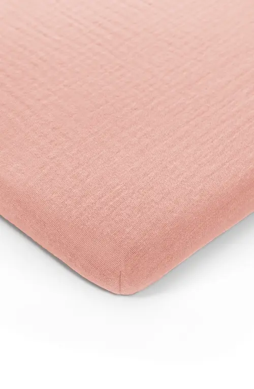 COMFY CUBS Muslin Cotton Bassinet Sheets - Lace Pink