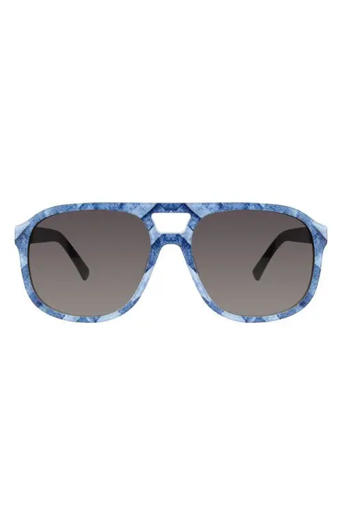 Kurt Geiger 59mm Aviator Sunglasses - Denim/navy Gradient