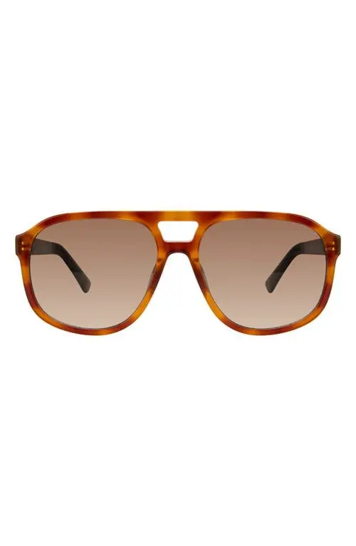 Kurt Geiger 59mm Aviator Sunglasses - Havana/ Brown Gradient