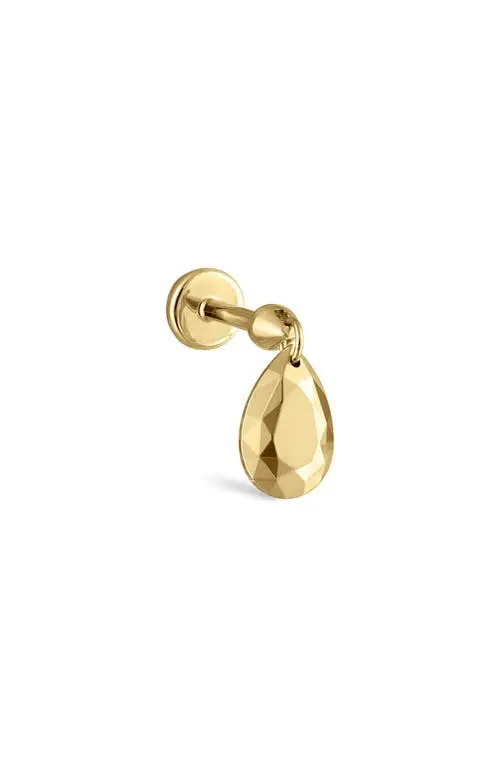 MARIA TASH Faceted Pear Single Threaded Drop Earring - Yellow Gold