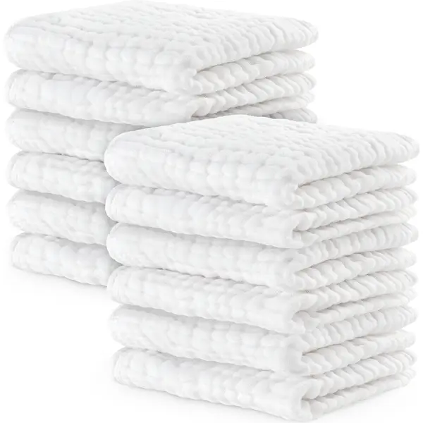 COMFY CUBS Muslin Washclothspack Of 10 - White