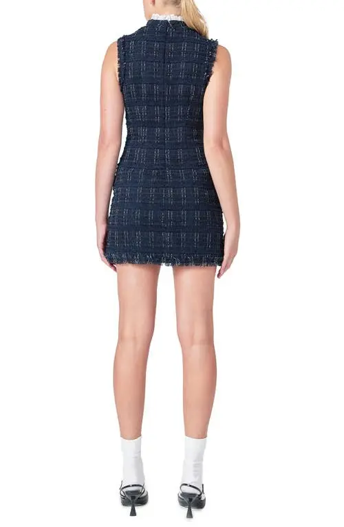 Endless Rose Lace Sleeveless Tweed Minidress