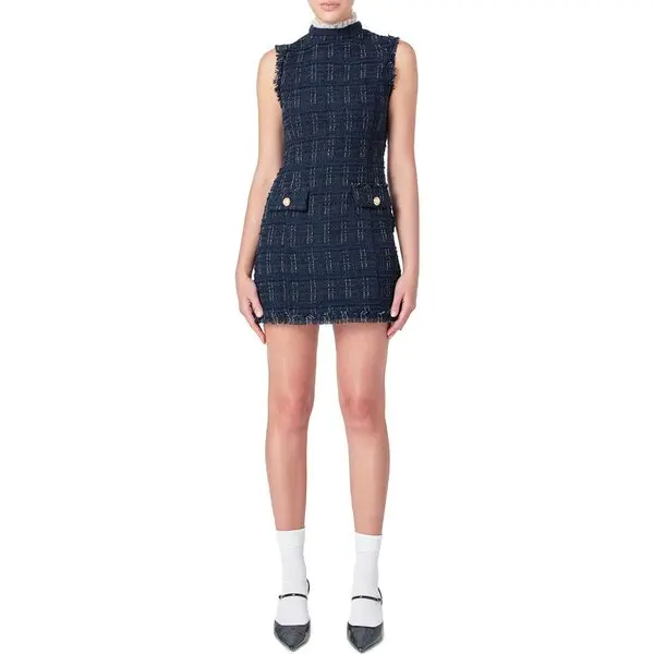 Endless Rose Lace Sleeveless Tweed Minidress