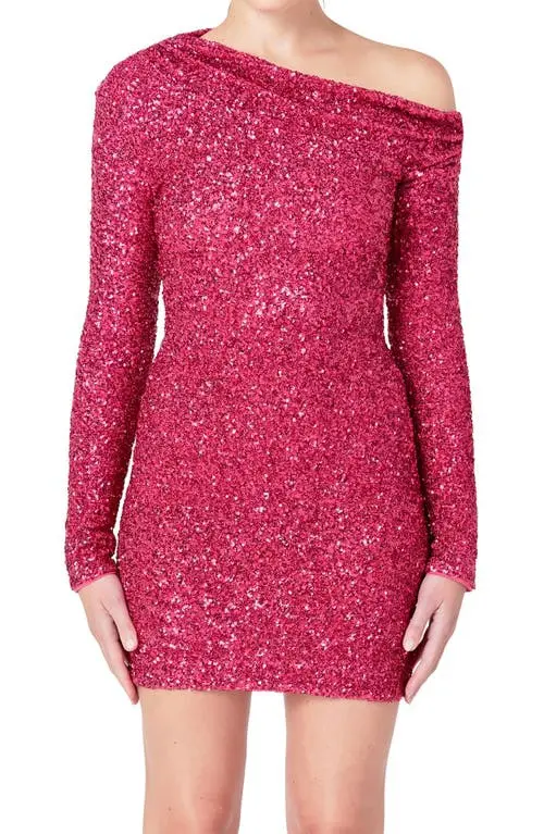 Endless Rose Sequin One-shoulder Mini Dress