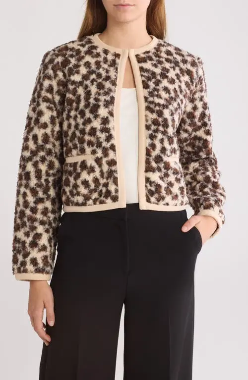 Endless Rose Leopard Faux Shearling Jacket