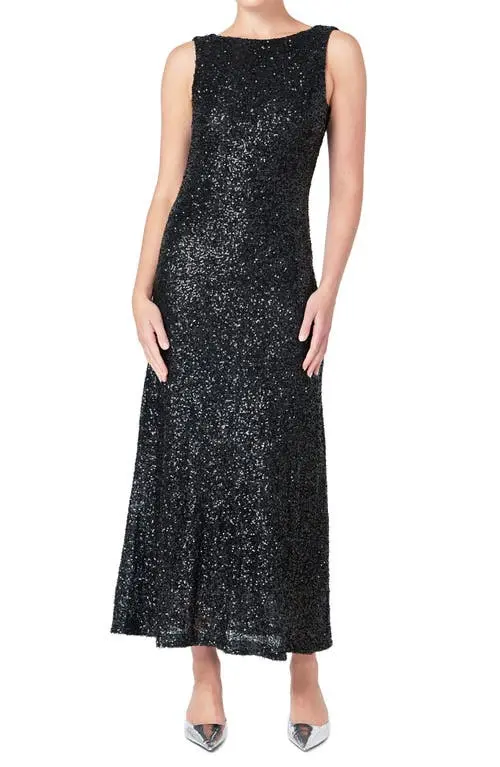Endless Rose Sequin Maxi Dress With Open Back