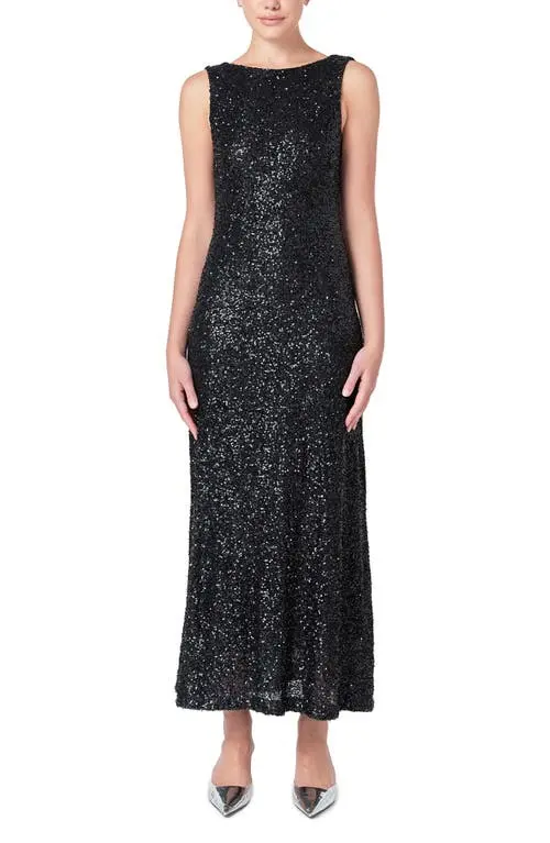 Endless Rose Sequin Maxi Dress With Open Back