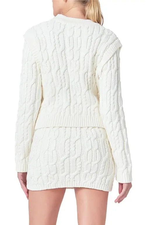 Endless Rose Cable Stitch Cardigan - Ivory