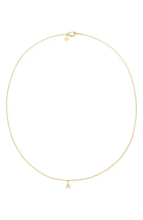 PETIT MOMENTS Initial Pendant Necklace - Gold - A