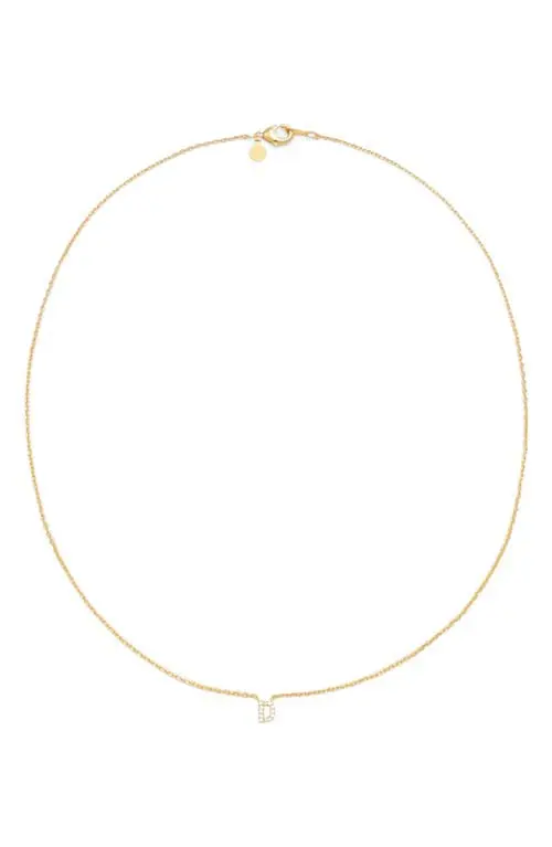 PETIT MOMENTS Initial Pendant Necklace - Gold - D