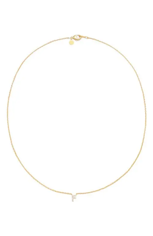 PETIT MOMENTS Initial Pendant Necklace - Gold - F