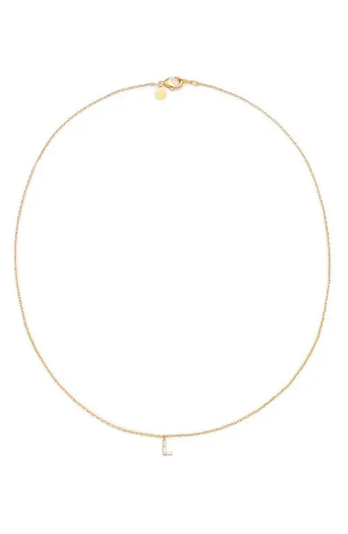 PETIT MOMENTS Initial Pendant Necklace - Gold - L