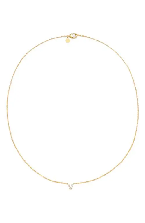 PETIT MOMENTS Initial Pendant Necklace - Gold - V