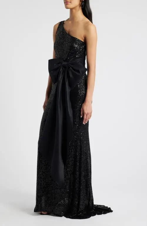 Eliza J One-shoulder Sequined Gown