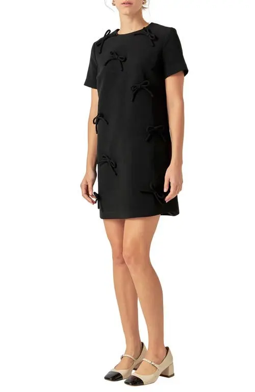 English Factory Bow T-shirt Mini Dress