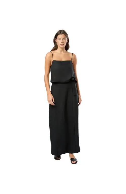 Onia Air Linen Maxi Wrap Skirt - Black