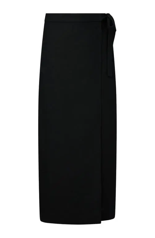 Onia Air Linen Maxi Wrap Skirt - Black
