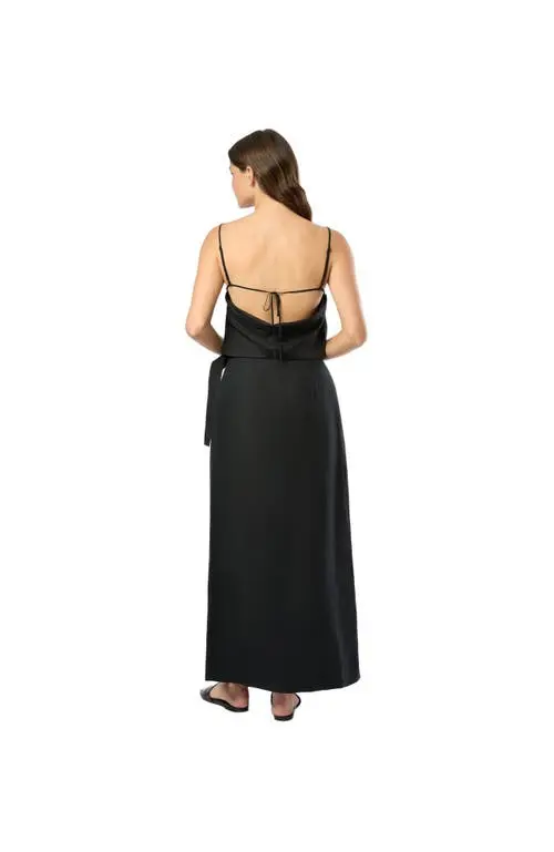 Onia Air Linen Maxi Wrap Skirt - Black