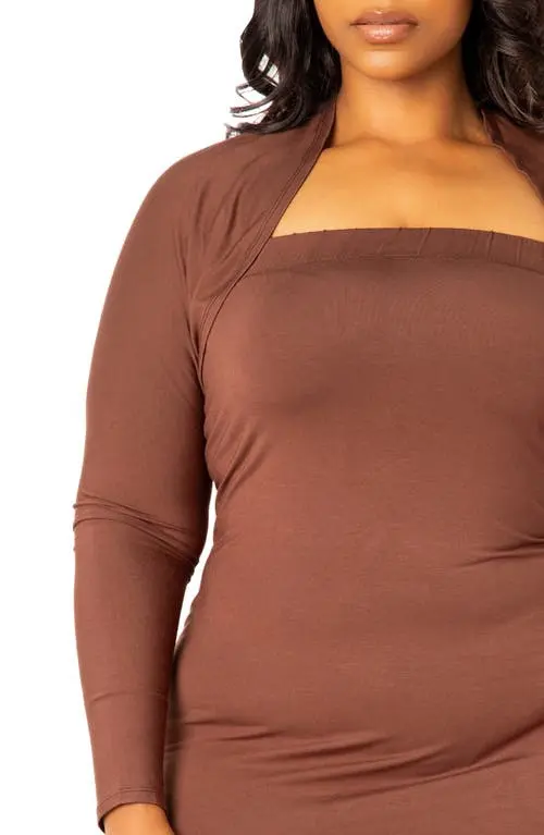 BUXOM COUTURE Modal Tube Dress And Shrug - Chocolate