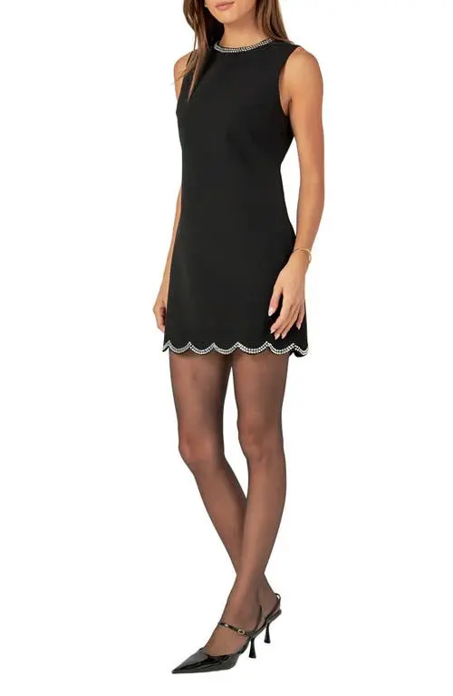 English Factory Rhinestone Scallop Mini Dress