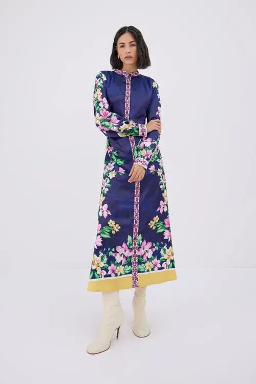 RAISHMA Kiara Floral Print Maxi Dress With Belt