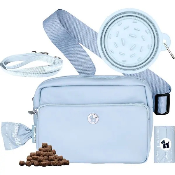 PUPPINGTON 3-in-1 Dog Walking Bag With Accessories - Ice Blue
