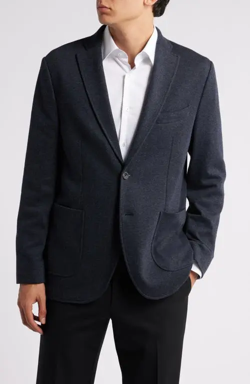 GRUNER 1949 Alfi Herringbone Knit Sport Coat - Navy