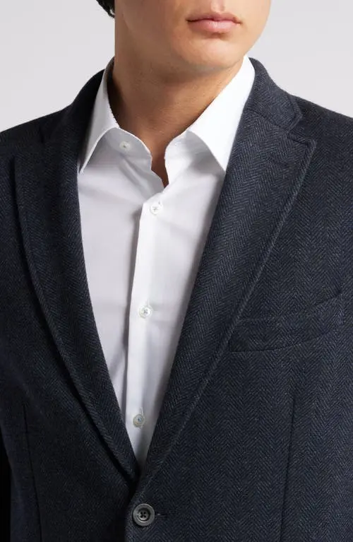 GRUNER 1949 Alfi Herringbone Knit Sport Coat - Navy