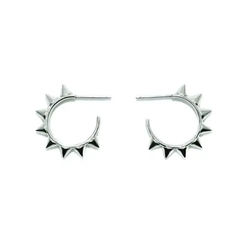 Fry Powers Enamel Sparkle Huggies In 14k Gold - Silver
