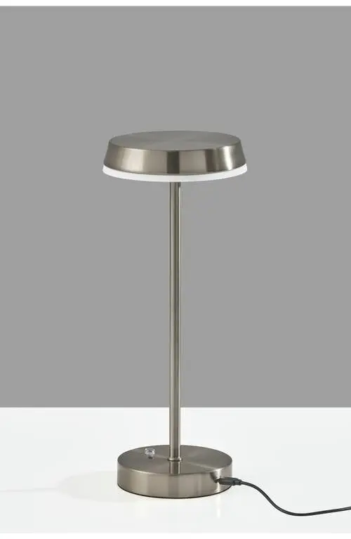 ADESSO Tommy Cordless Led Lamp - Brushed Steel