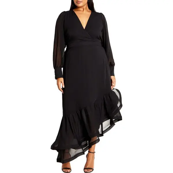 asymmetrical flowy midi dress Tranquility Asymmetric Midi Dress main image 1