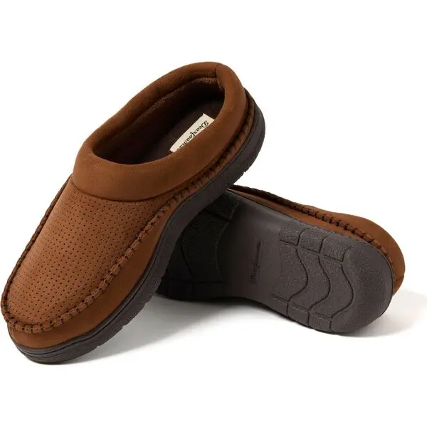 DEARFOAMS Thompson Moccasin Toe Clog Slipper - Brown