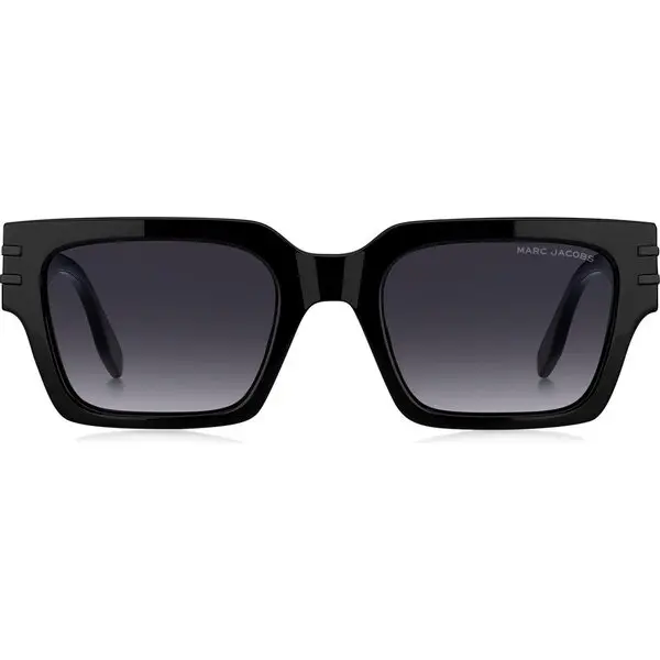 Marc Jacobs 52mm Rectangular Sunglasses - Black/ Dark Grey