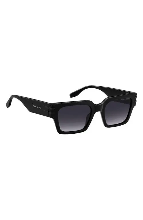 Marc Jacobs 52mm Rectangular Sunglasses - Black/ Dark Grey
