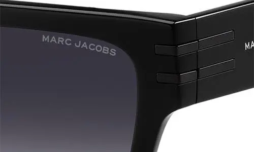Marc Jacobs 52mm Rectangular Sunglasses - Black/ Dark Grey