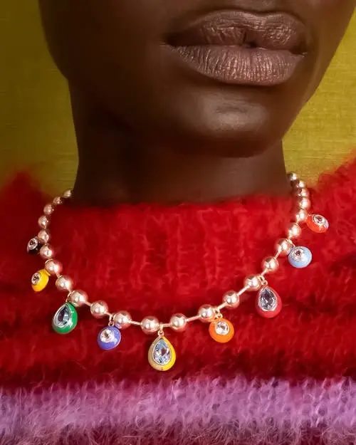Fry Powers Lydia Collar Necklace With Sterling Silver And Topaz Gemstones