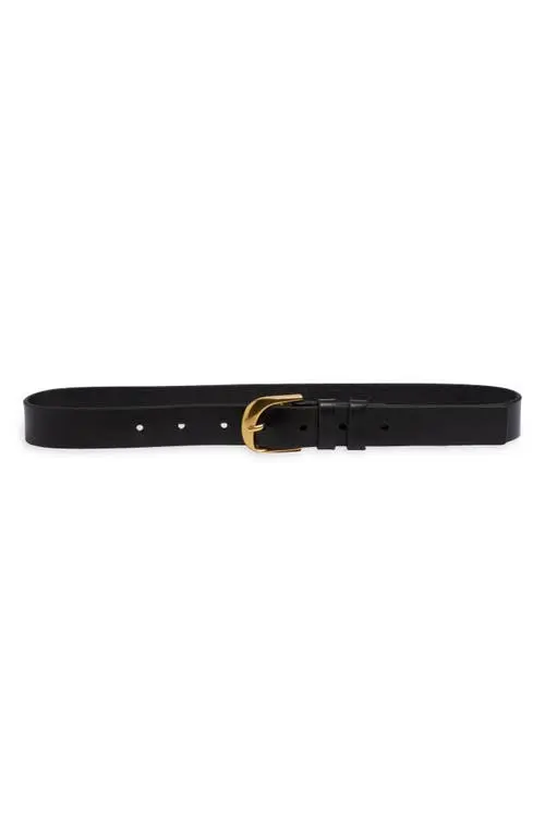 FRAME Twist Buckle Leather Belt - Noir