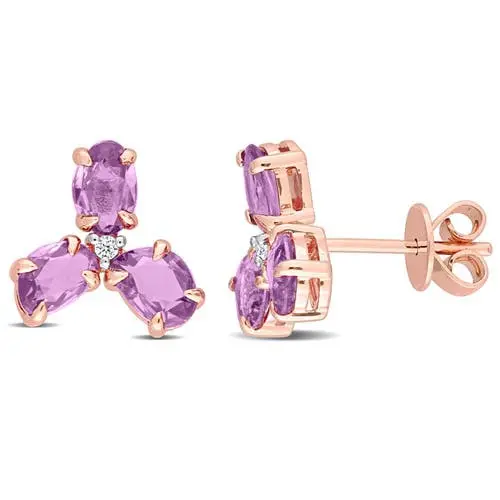JULIANNA B. Sapphire And Diamond Stud Earrings - Rose Gold