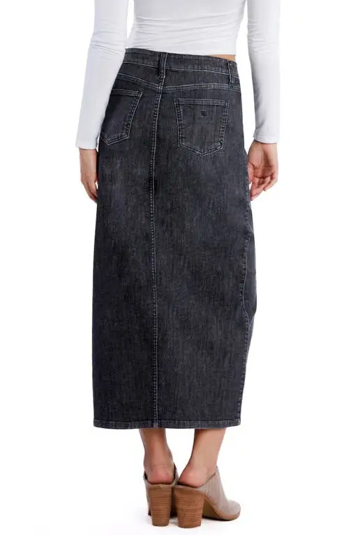 WASH LAB DENIM Front Slit Denim Midi Skirt