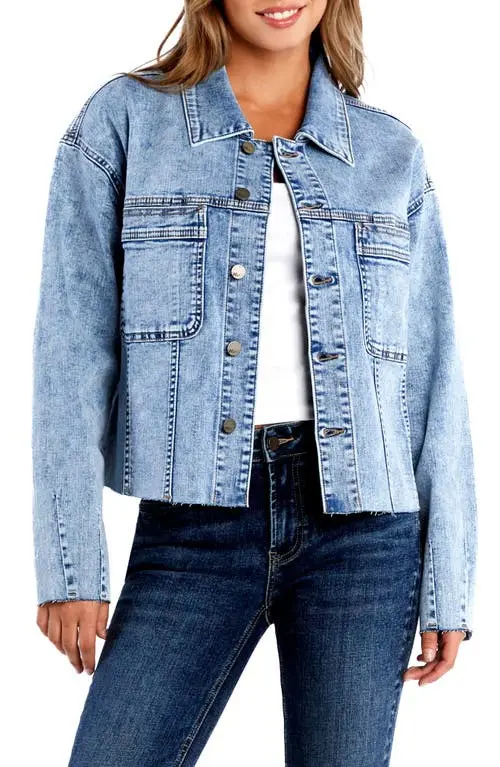 WASH LAB DENIM Fetching Boxy Jacket - Fetching Blue