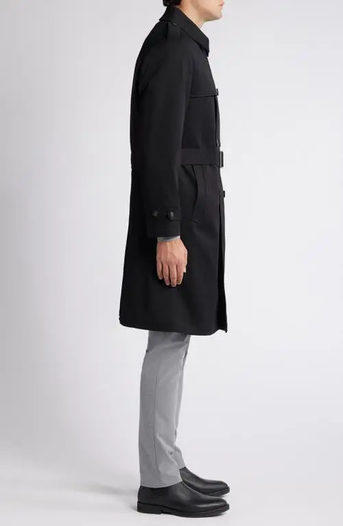 Hart Schaffner Marx Bridgeport Water Resistant Double-breasted Trench Coat - Black