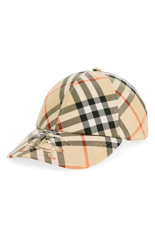 Burberry Ekd Archive Check Baseball Cap - Sand