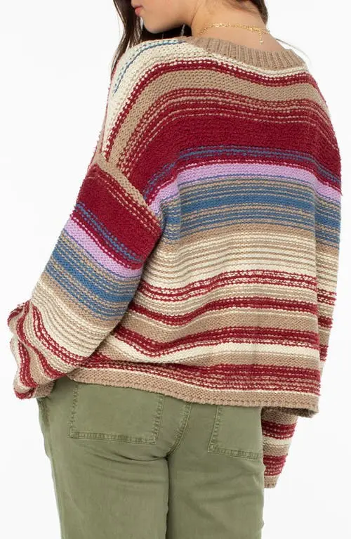 Roxy Bread & Jam Striped Sweater - Warm Taupe