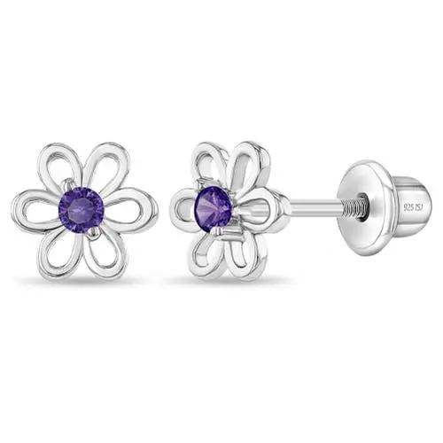 IN SEASON JEWELRY Spring Flower Stud Earrings - Purple