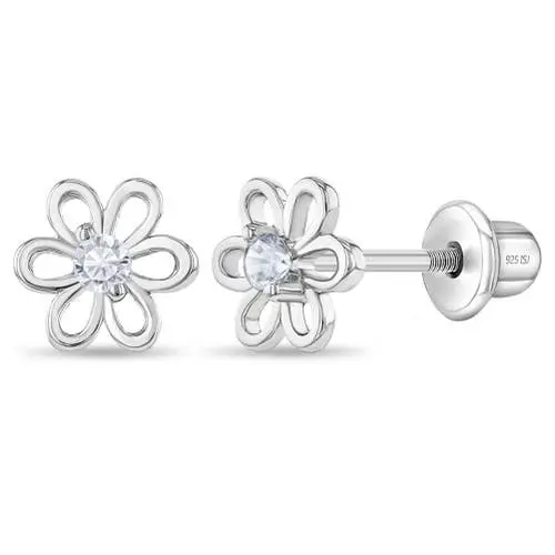 IN SEASON JEWELRY Spring Flower Stud Earrings - Silver