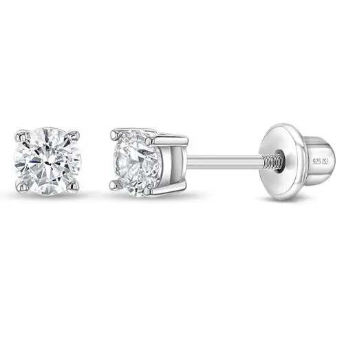 IN SEASON JEWELRY Sterling Solitaire Stud Earrings - Silver